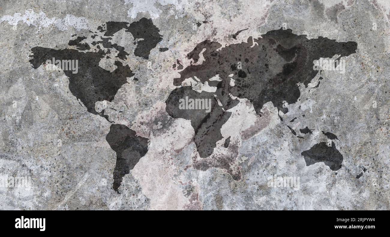 World map on paper background Stock Photo - Alamy
