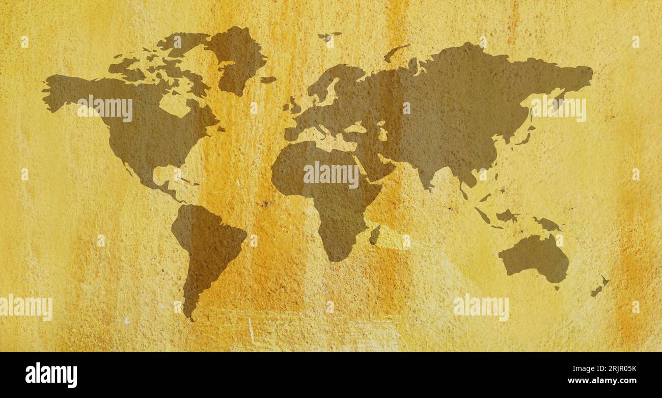 World map on paper background Stock Photo - Alamy