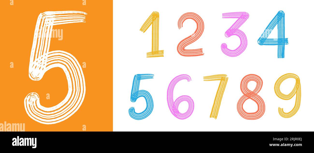 Hand drawn numbers hi-res stock photography and images - Alamy