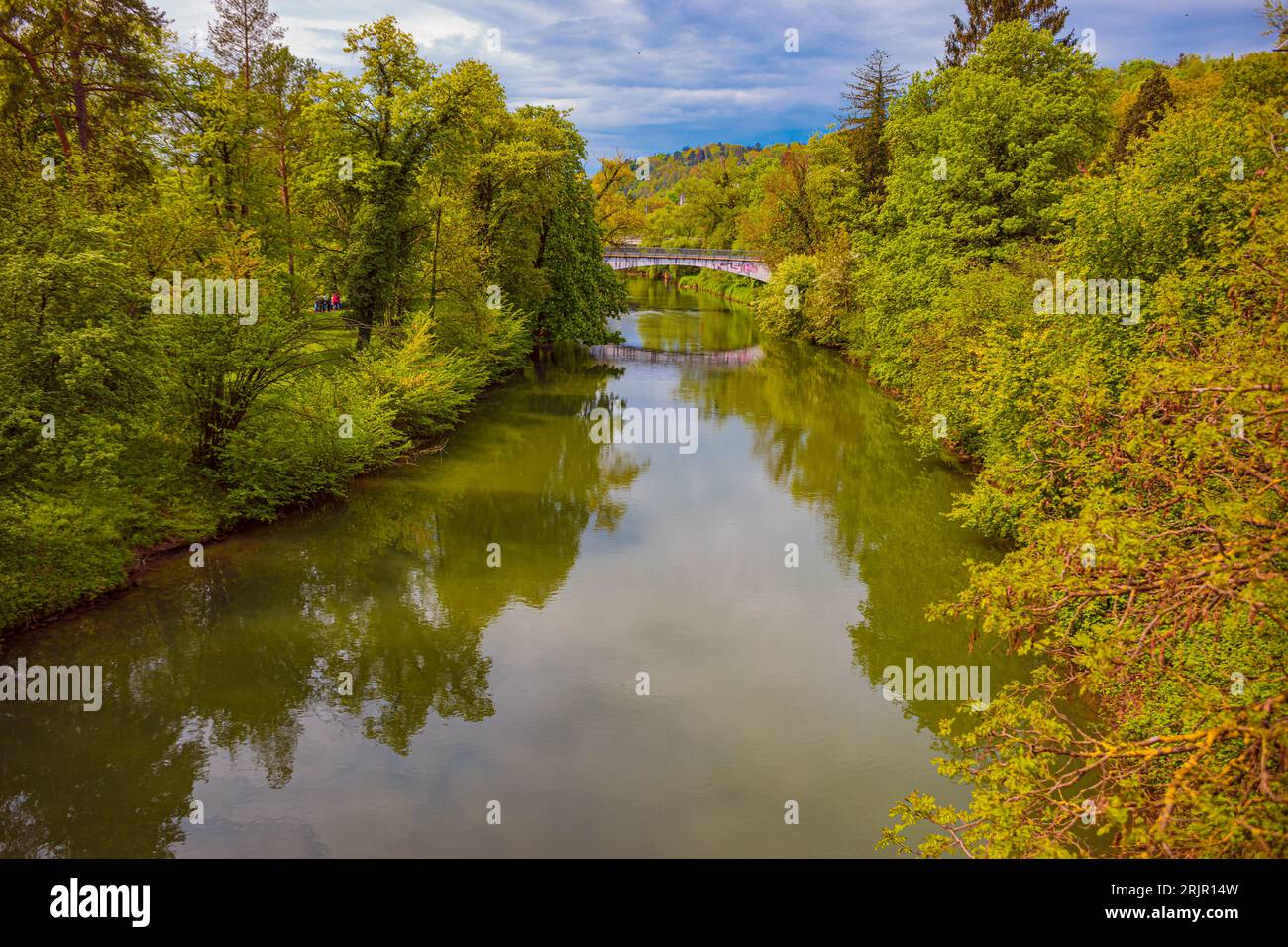 The Nekar river at Tuebingen town, Germany Stock Photo - Alamy