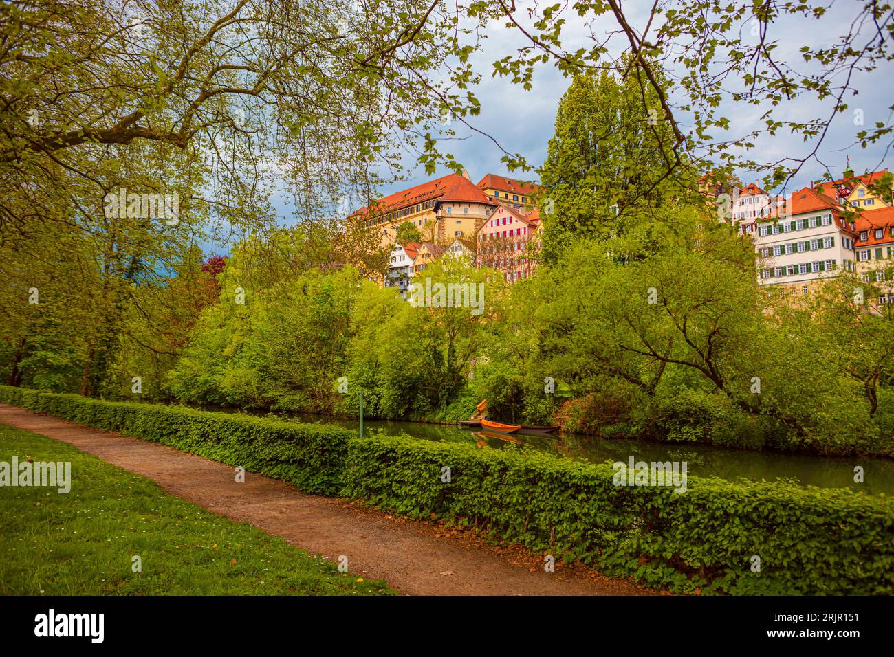 The Nekar river at Tuebingen town, Germany Stock Photo - Alamy