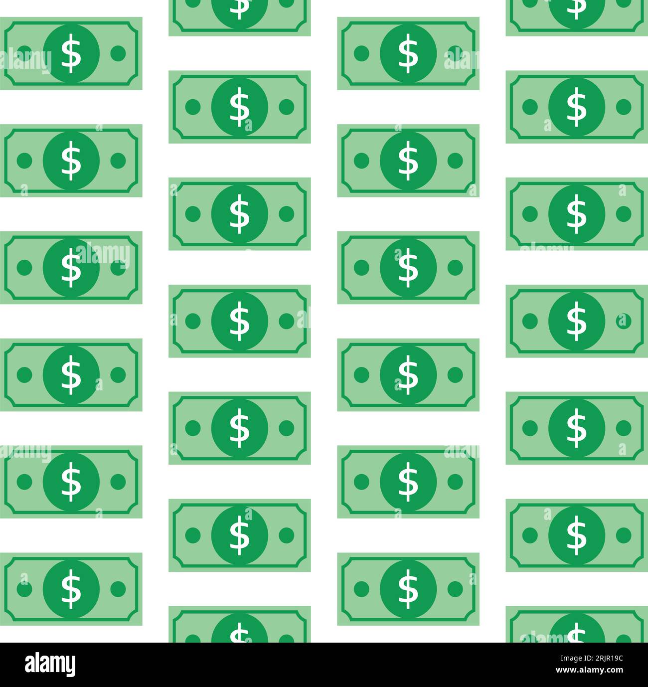 Vector seamless pattern of flat dollar isolated on white background ...