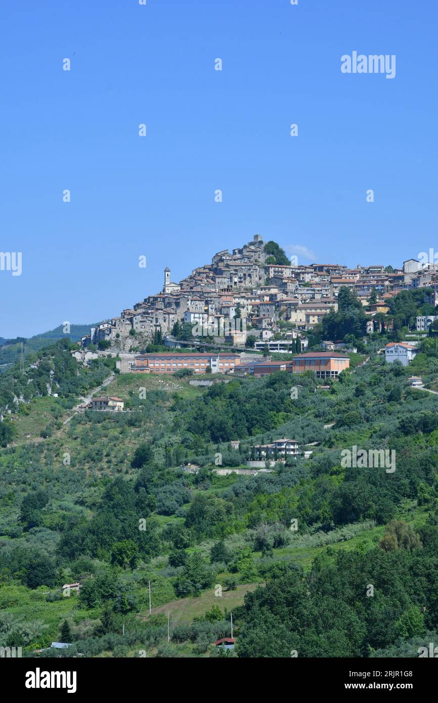 The landscape of a medieval village in Lazio region Stock Photo - Alamy