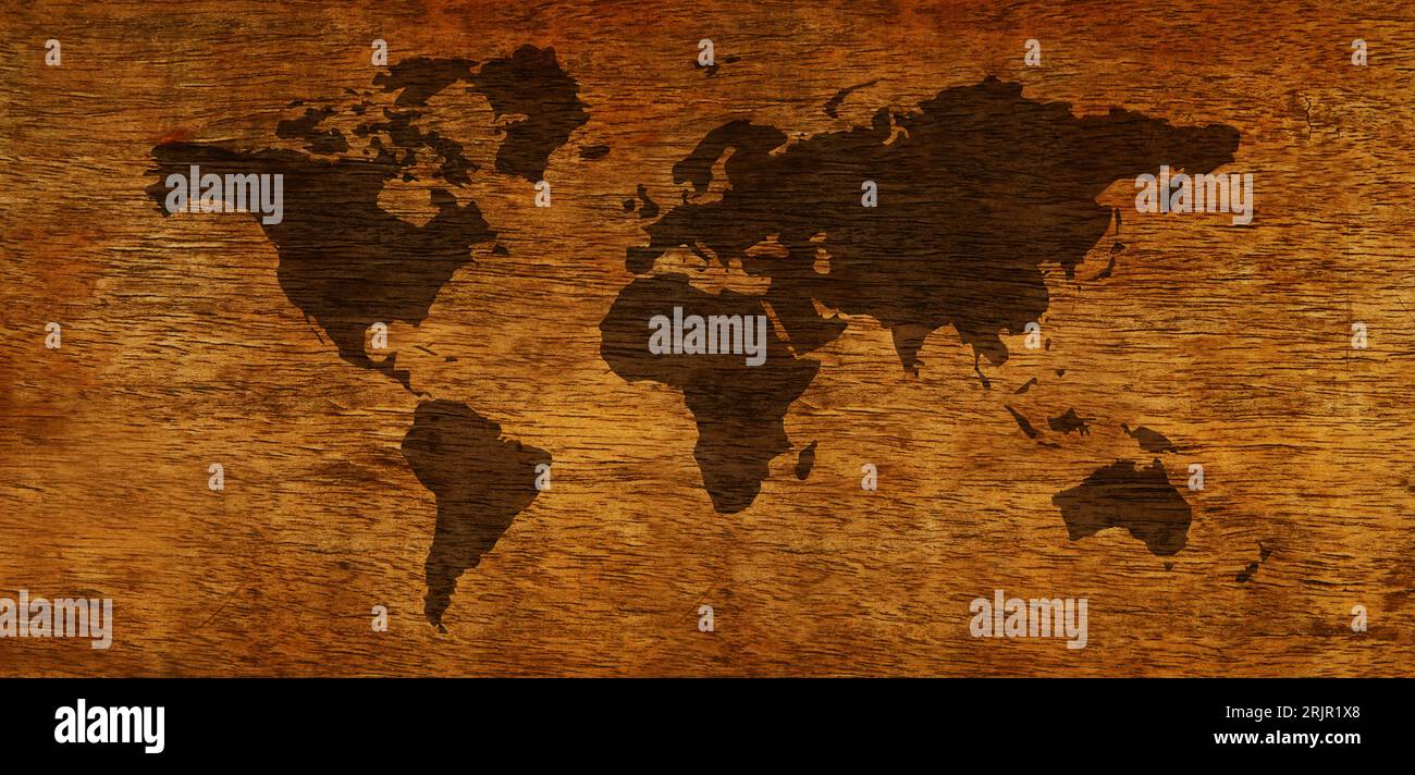 World map on paper background Stock Photo - Alamy