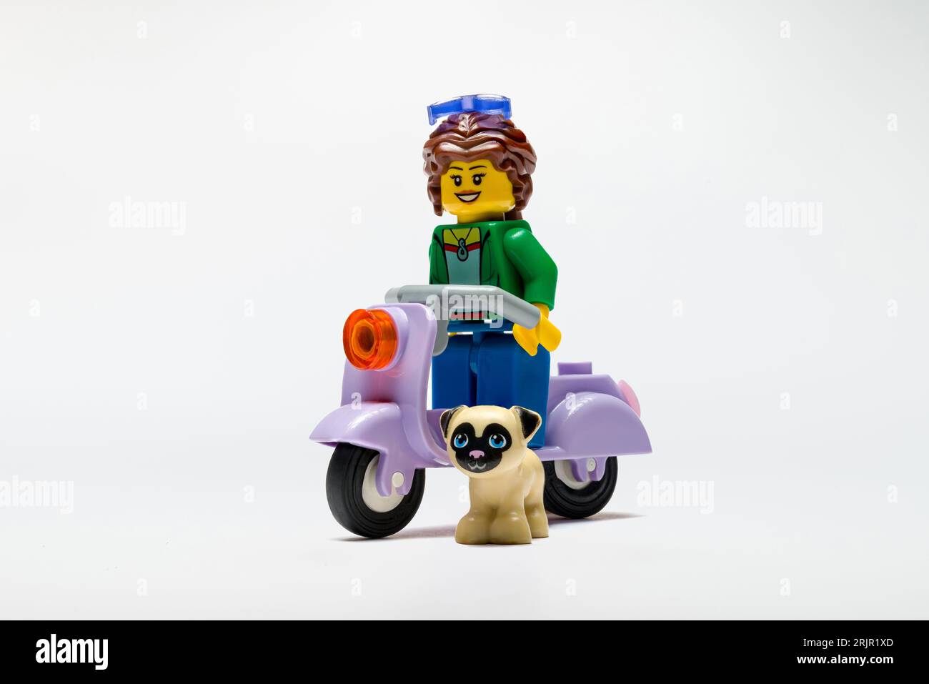 Antalya, Turkey - August 22, 2023: Traveler Lego female character on ...