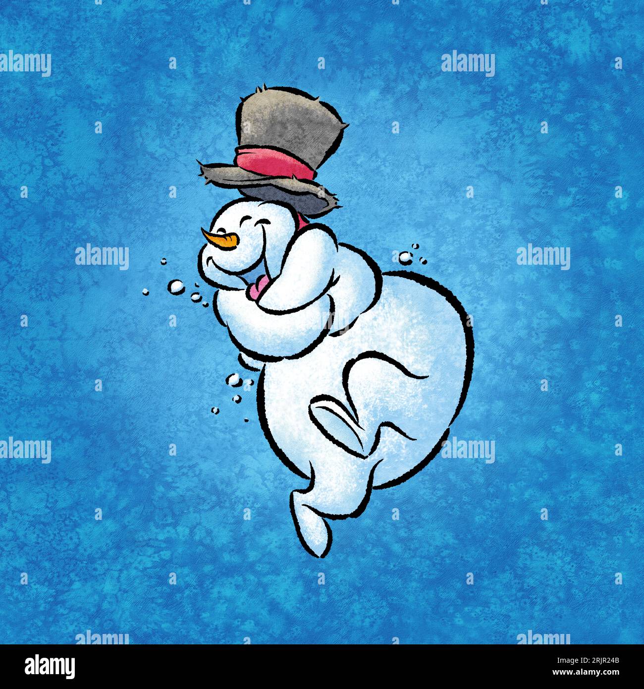 Illustrated Snowman Character Stock Photo - Alamy