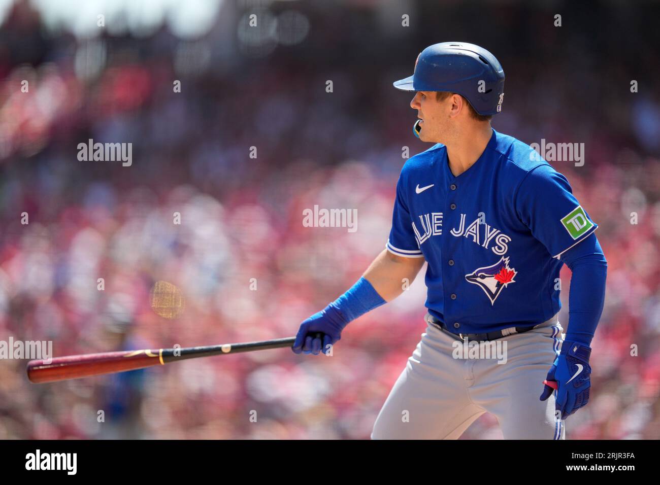 Toronto Blue Jays' Daulton Varsho bats during a baseball game against ...
