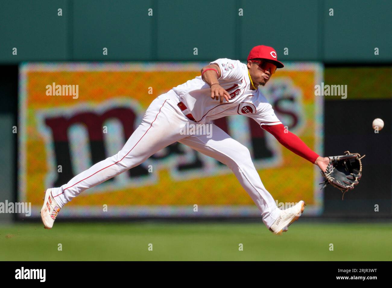 Cincinnati Reds third baseman Noelvi Marte fields a ball hit by Toronto ...