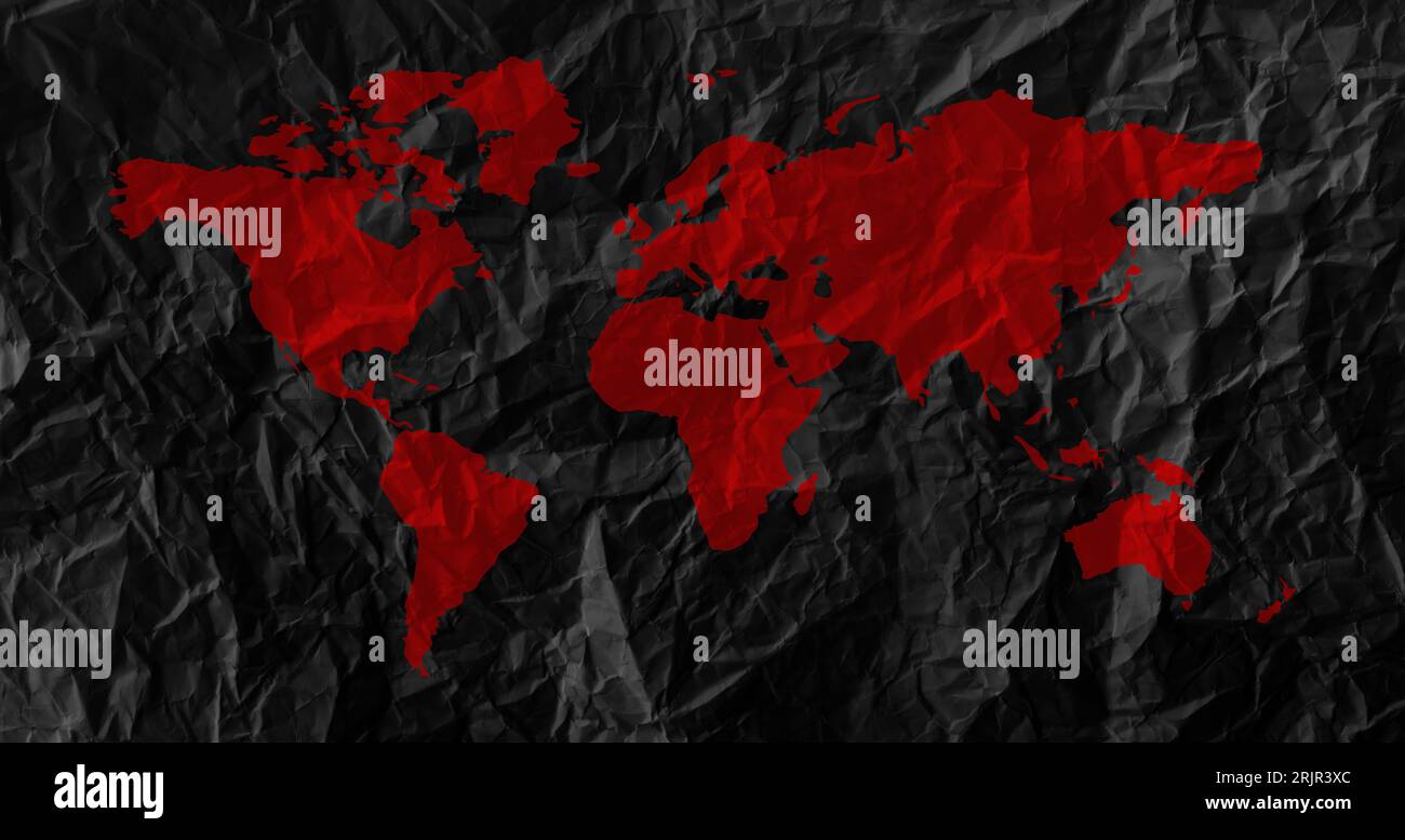 World map on paper background Stock Photo - Alamy