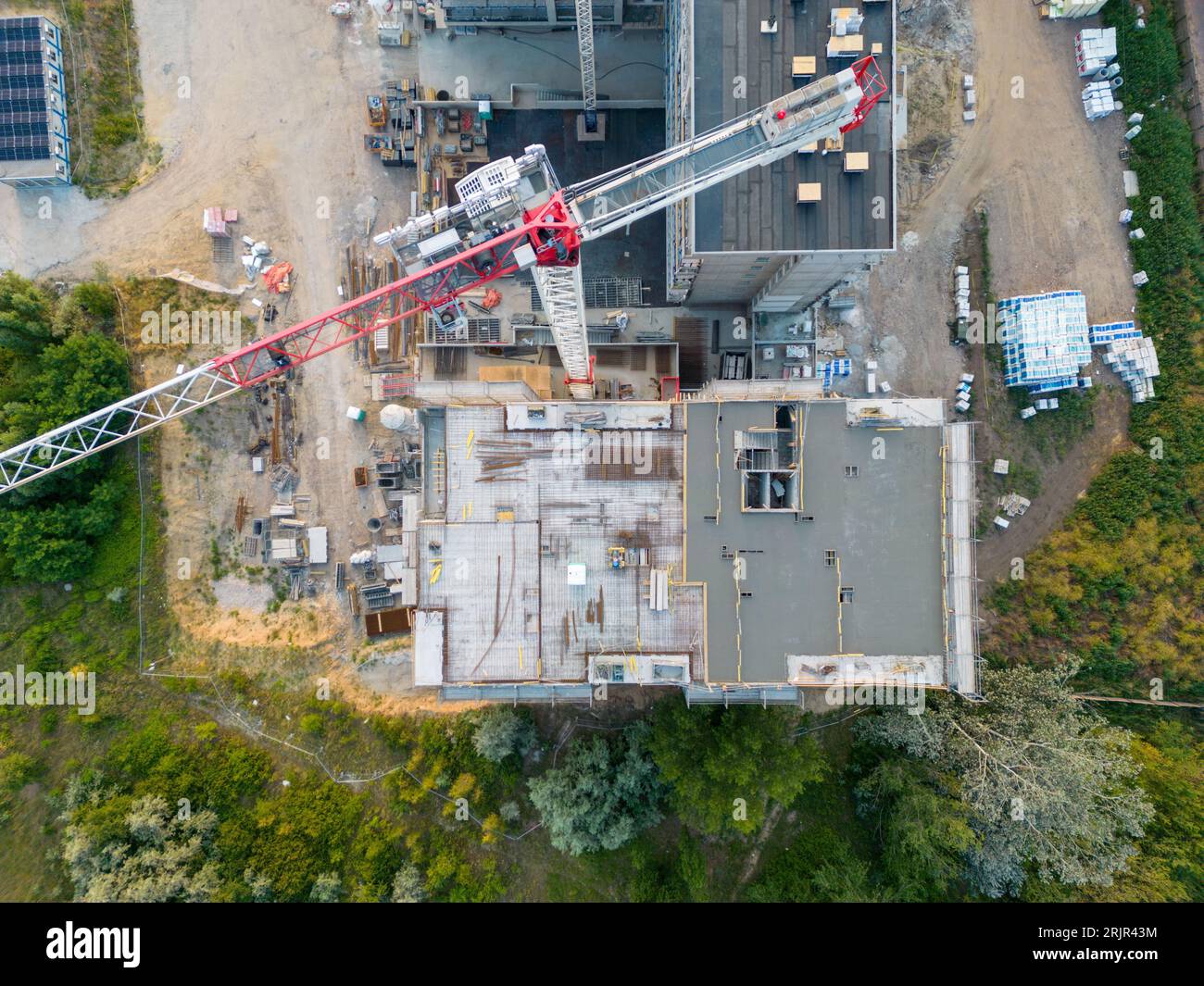 Aerial crane shot construction drill hi-res stock photography and ...