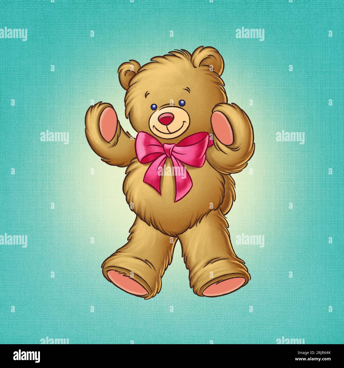 Teddy Bear With Bow Stock Photo - Alamy