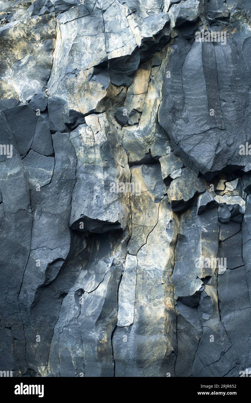 Dramatic Coastal scenery with sea arches and basalt columns near Via ...