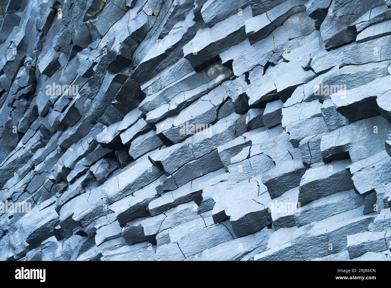 Dramatic Coastal scenery with sea arches and basalt columns near Via ...