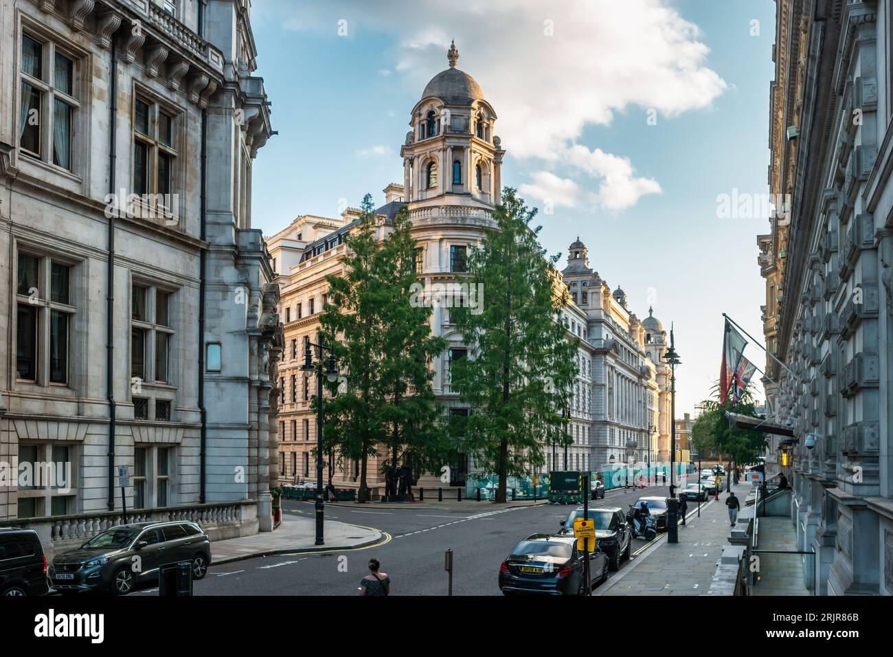 Elegant buildings on Whitehall Place in London, England, UK Stock Photo ...