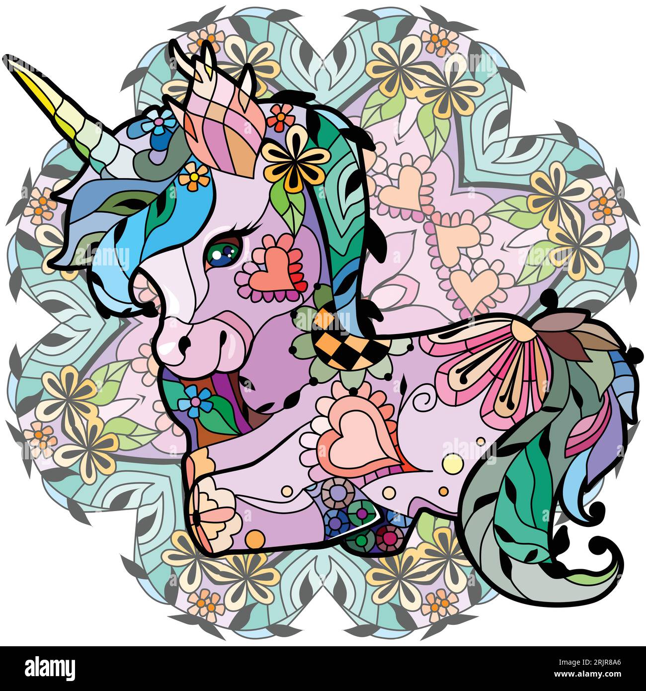 Unicorn mandala hi-res stock photography and images - Alamy