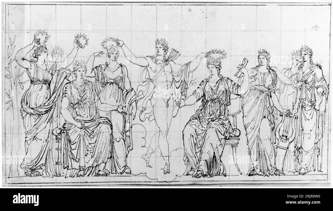 Apollon och muserna by Louis Masreliez Stock Photo - Alamy