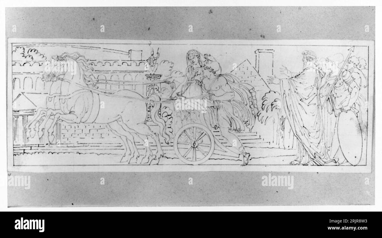 Antik figurscen med hästspann by Louis Masreliez Stock Photo - Alamy