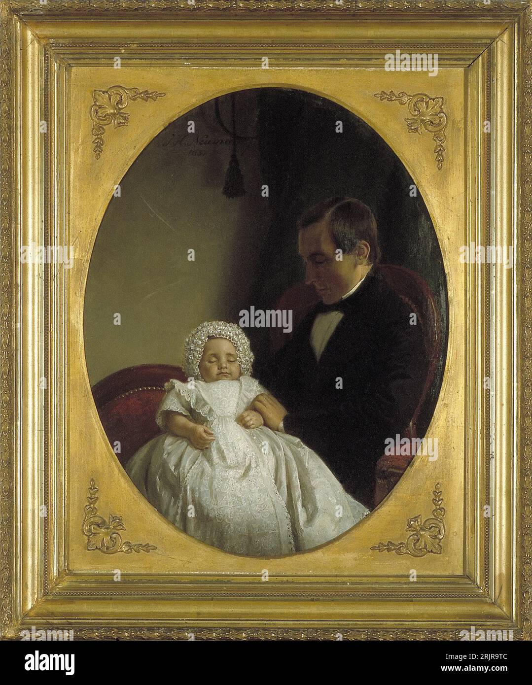 Levinus Wilhelmus Christiaan Keuchenius (1822-1893) met zijn overleden zoontje Anton W.F ...