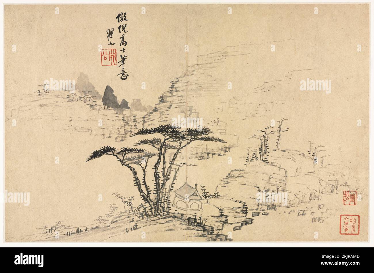 Landscapes in Various Styles after Old Masters 1690 by Mei Qing Stock ...