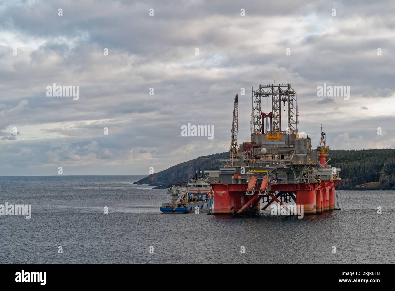 A drilling rig in Bay Bulls, Newfoundland and Labrador, Canada after ...