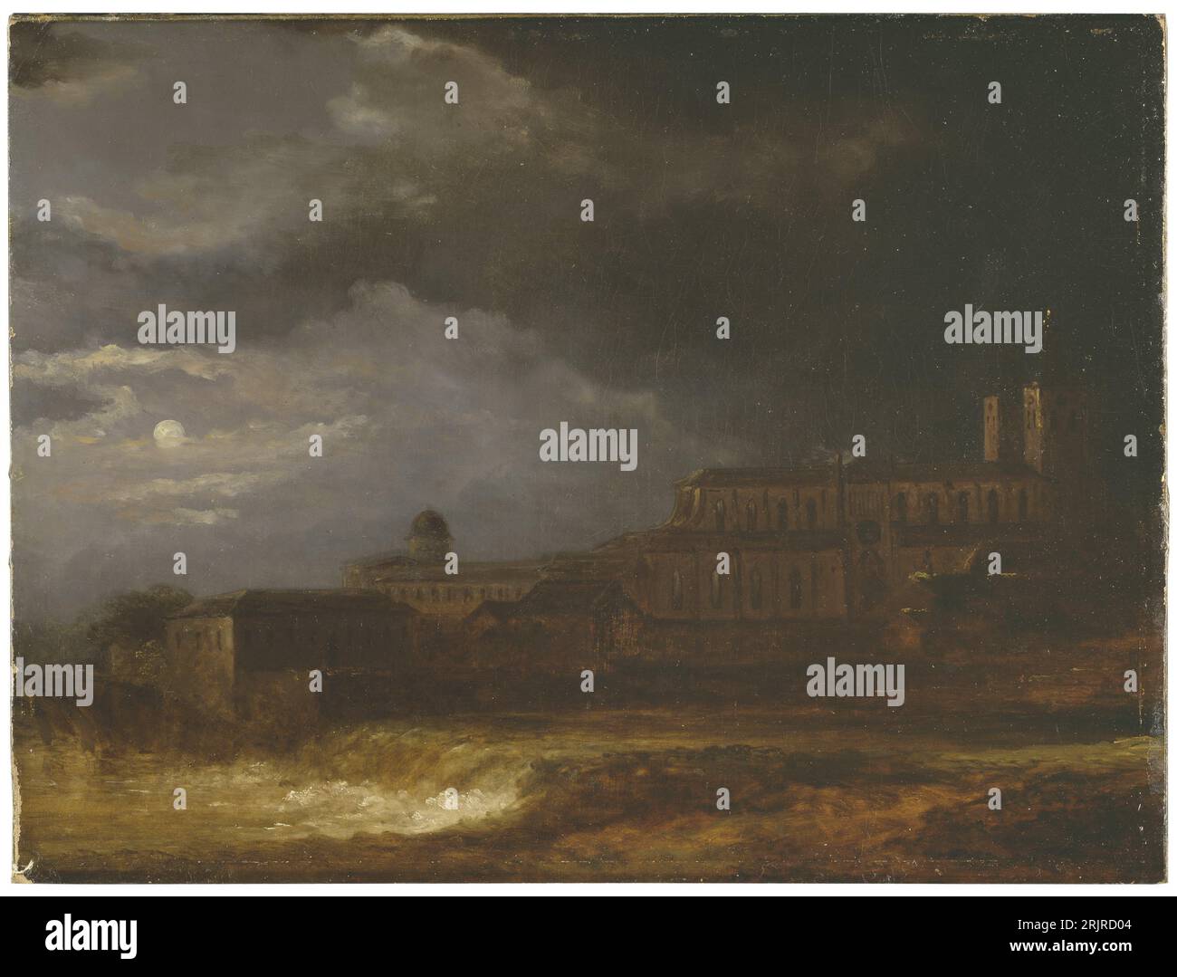 View of Uppsala. Landscape by Moonlight 1820 by Carl Johan Fahlcrantz ...