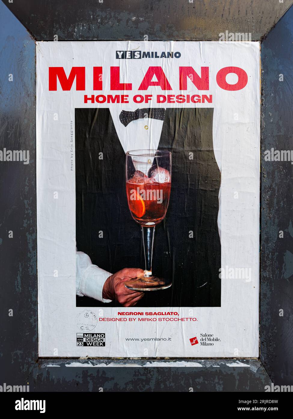 Milano Home of Design Poster on A Bus Stop during Milan Design Week ...
