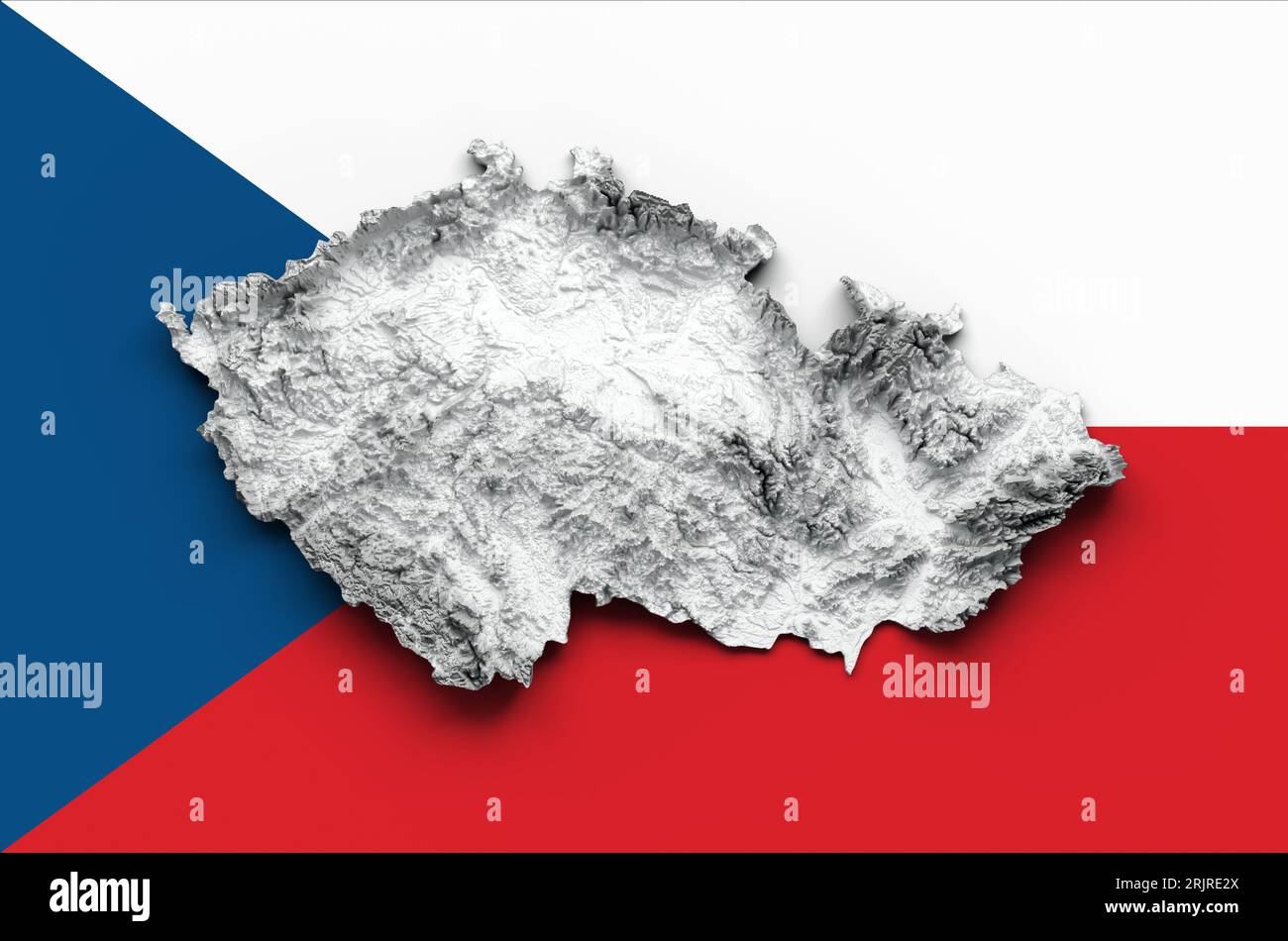 An illustration of Czechia relief map on the flag Stock Photo - Alamy
