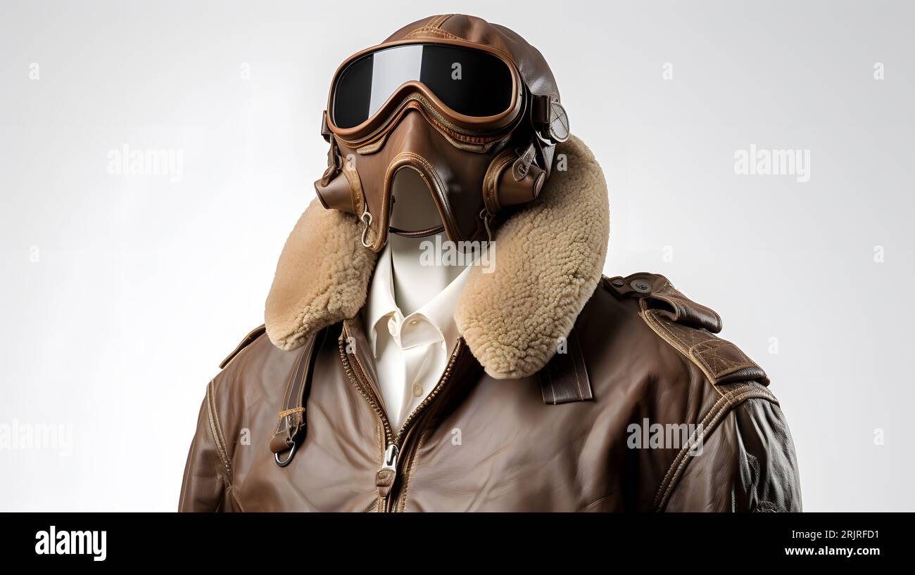A pilots suit in brown color isolated on a white background Stock Photo ...
