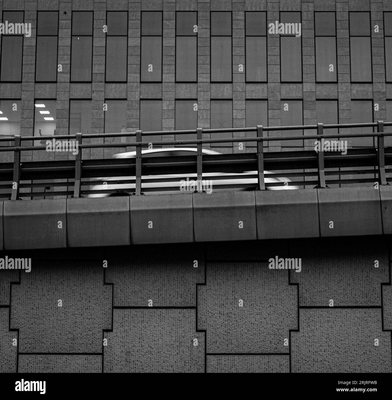 Car on road cityscape Black and White Stock Photos & Images - Alamy