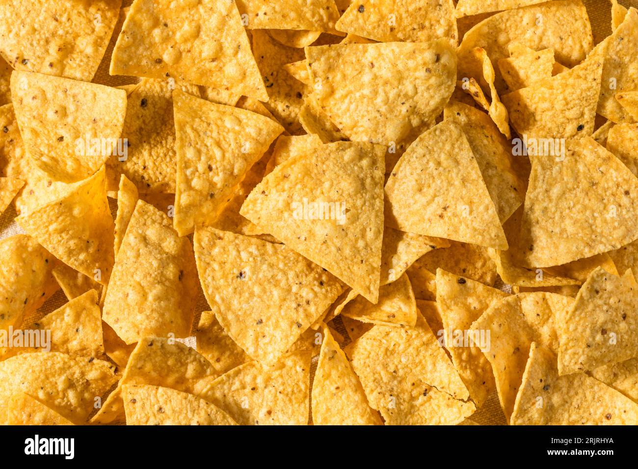 Homemade Triangle Tortilla Corn Chips in a Bowl Stock Photo - Alamy