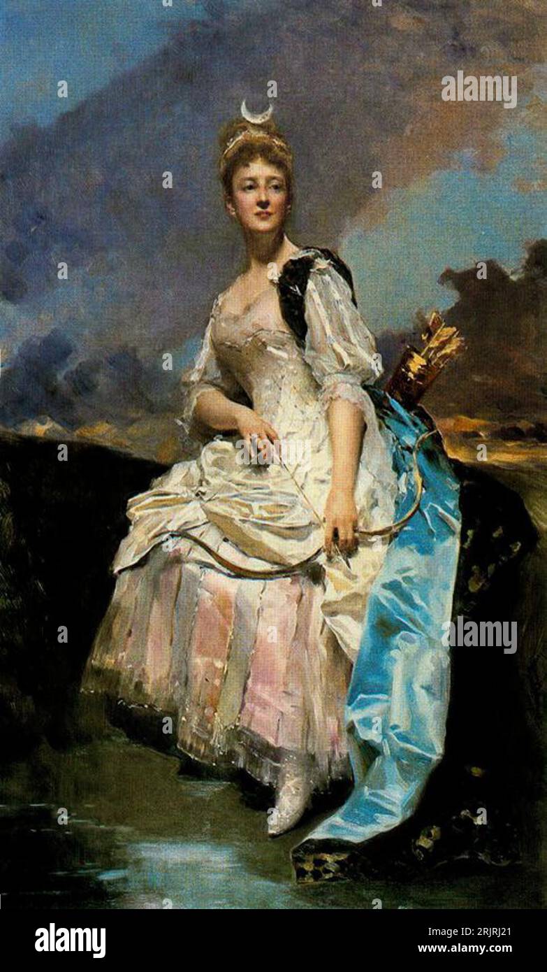 La Marquise d'Hervey Saint-Denys en Diane 1888 by Raimundo de Madrazo y ...
