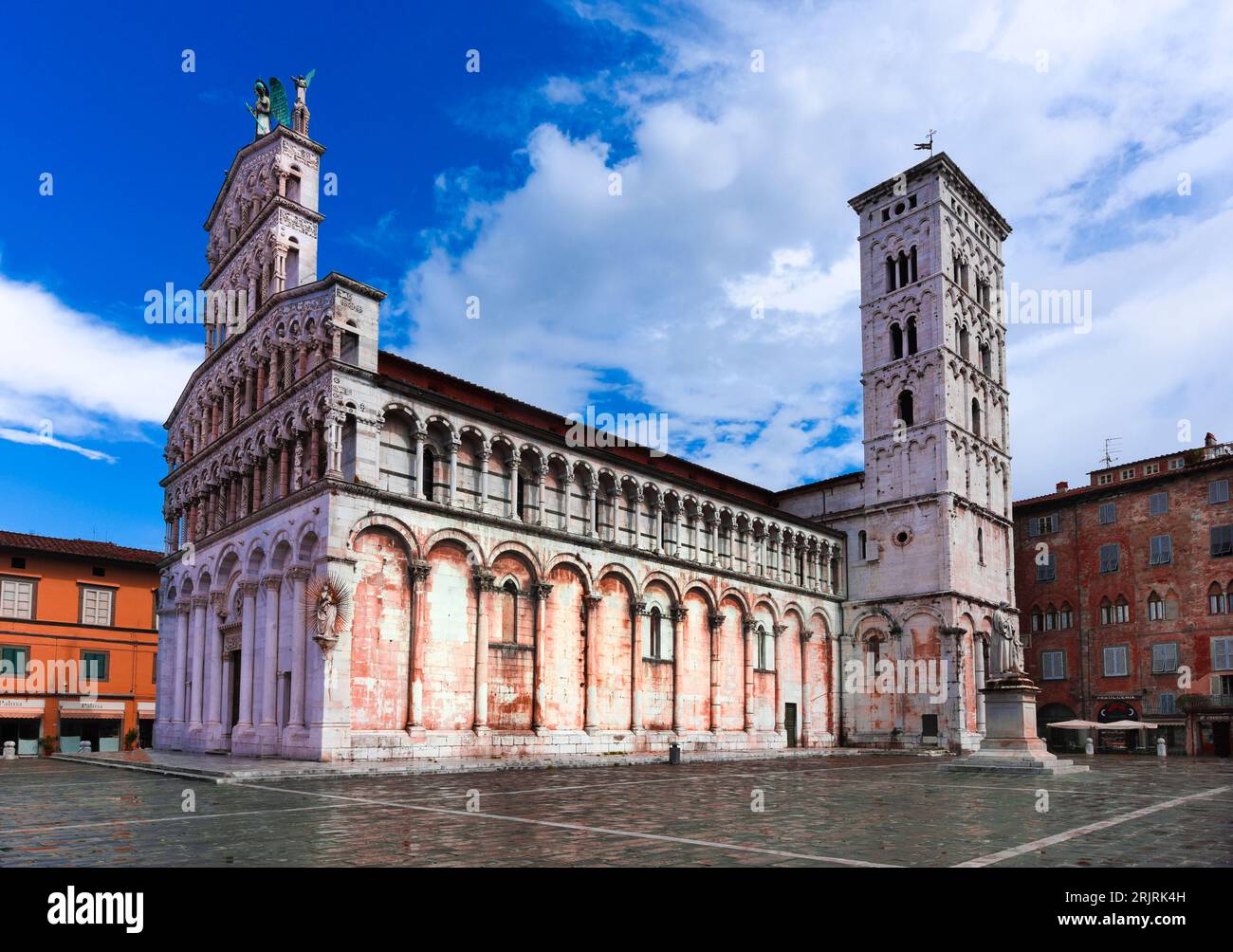 13th century Romanesque facade of the San Michele in Foro is a Roman ...