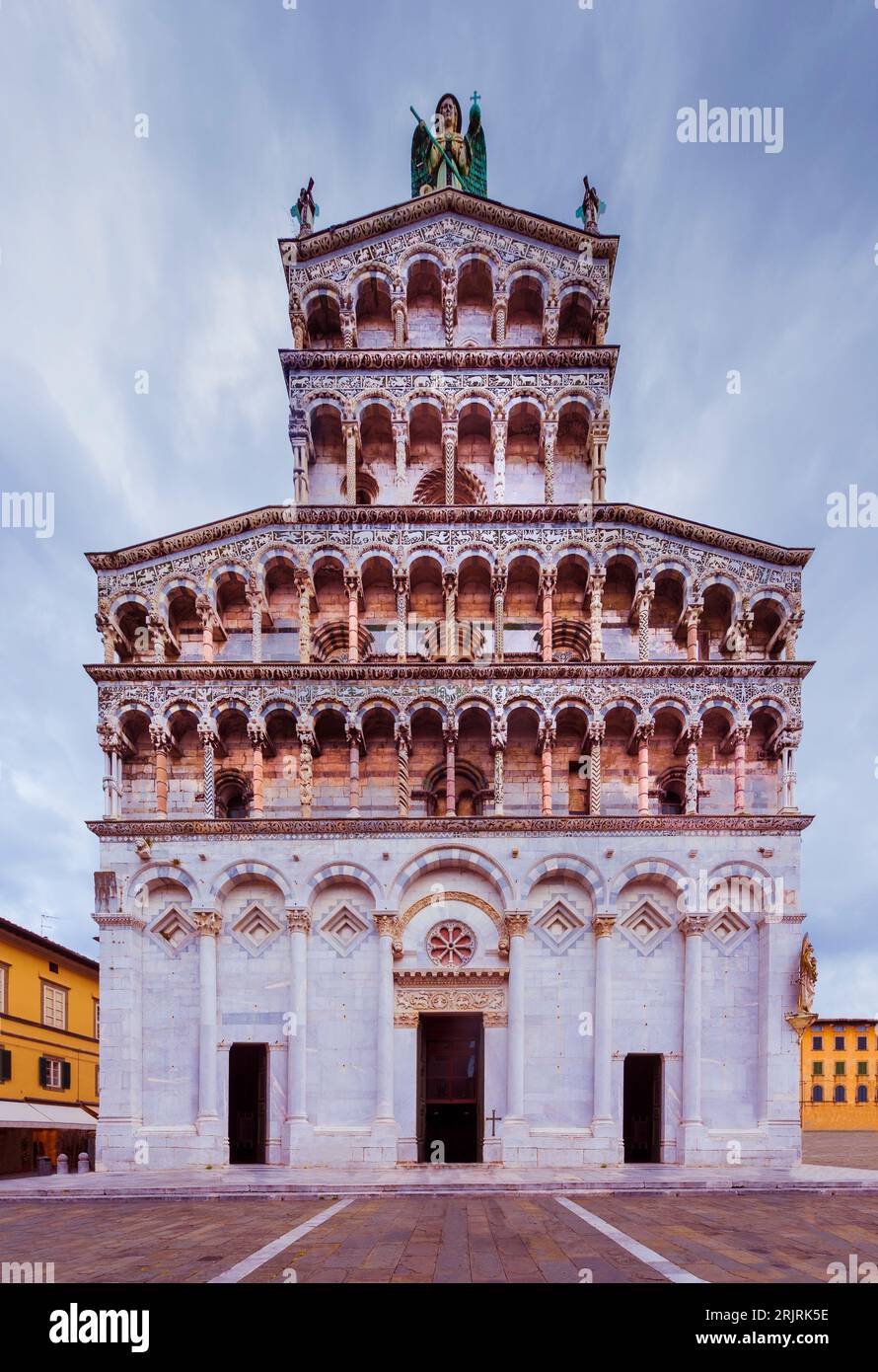 13th century Romanesque facade of the San Michele in Foro is a Roman ...