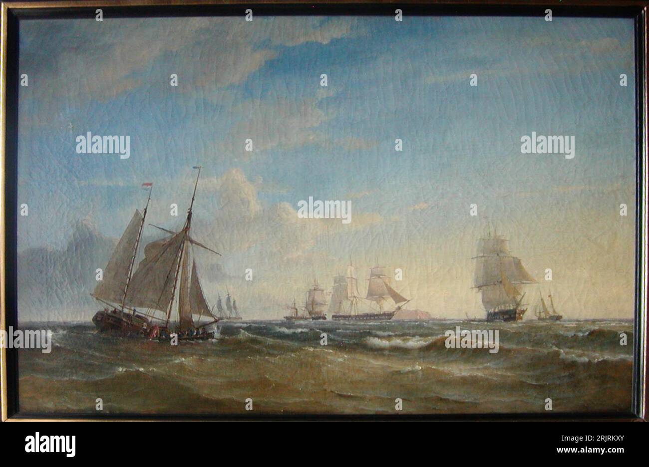 The Danish blockading squadron at the mouth of the Elbe during the ...