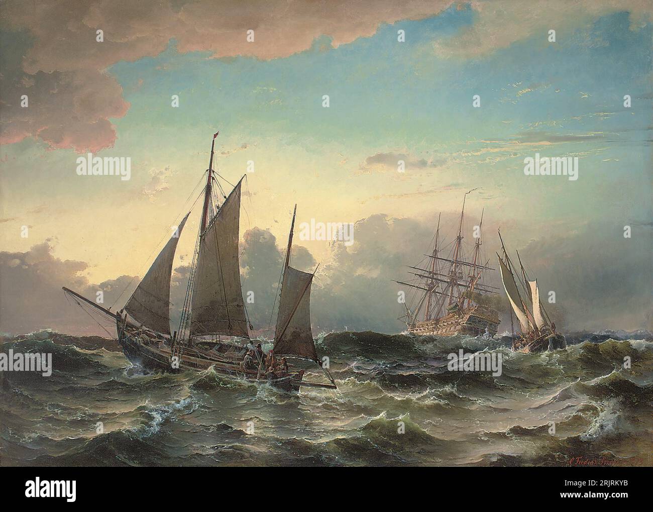 Swedish ship of the line 'Stockholm' 1873 by Carl Frederik Sørensen ...