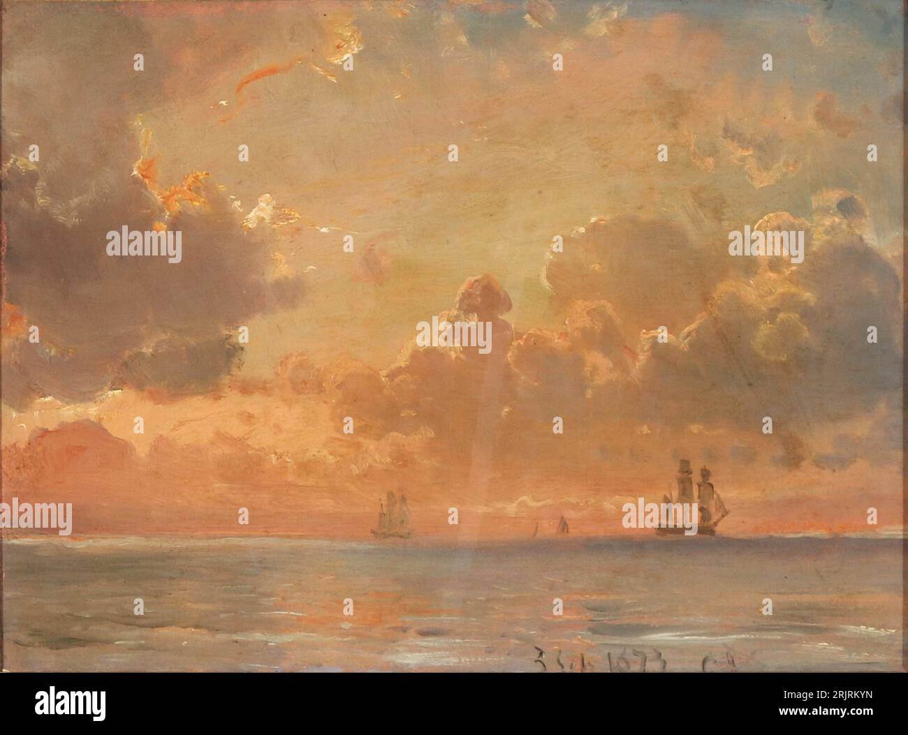 Evening at Sea. 3 September 1873 by Carl Frederik Sørensen Stock Photo ...