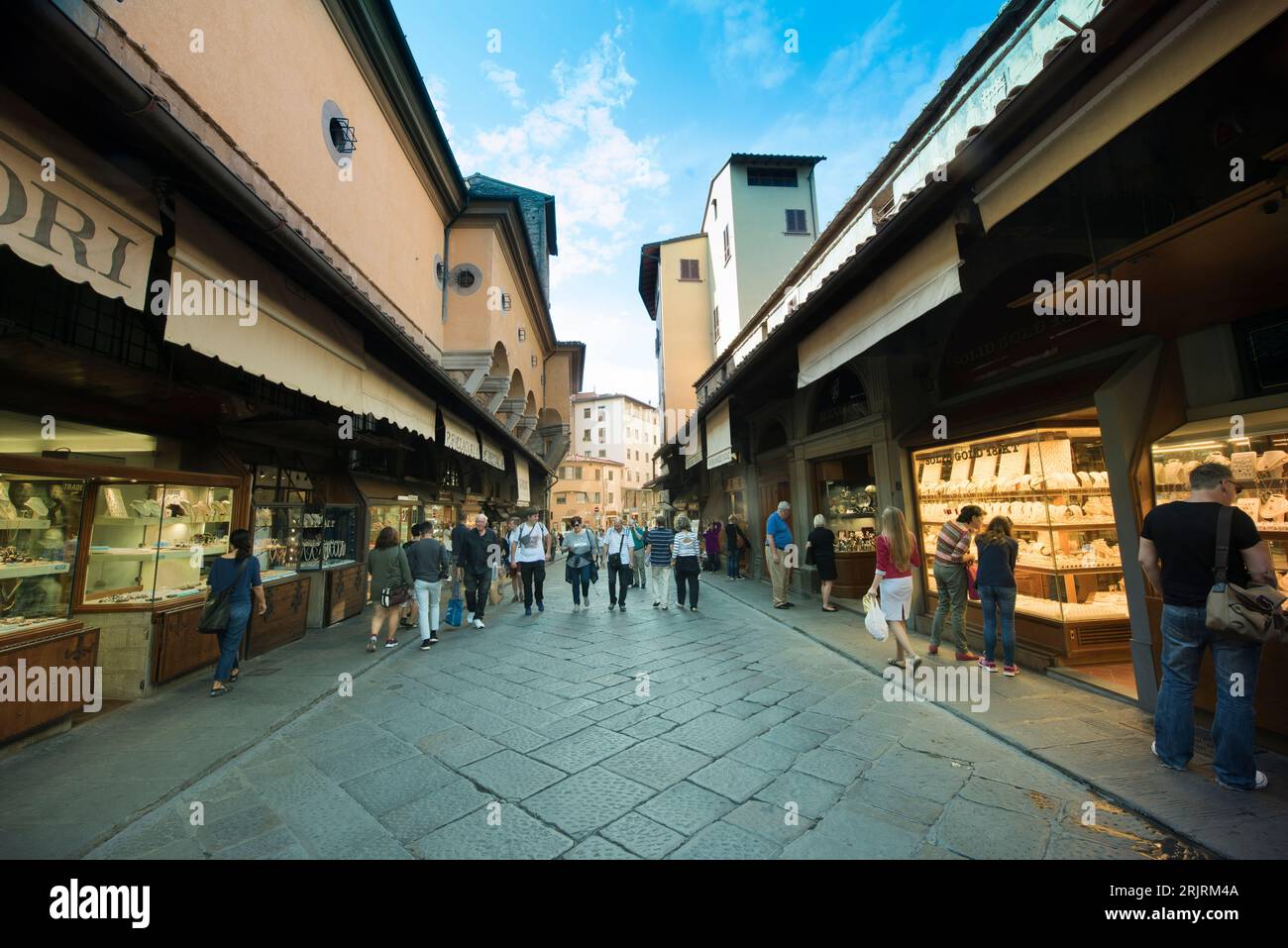 Florence - Ponte Vecchio in Florence. Gold shops at Ponte Vecchio Stock ...