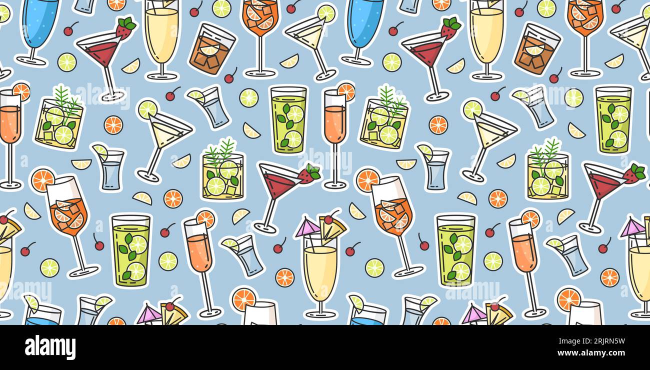 vector illustration alcohol icons.alcohol pattern Stock Vector Image ...