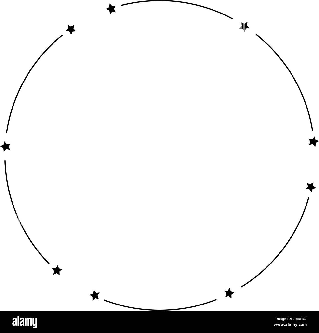 Star frame border horizontal line shape icon for decorative vintage ...