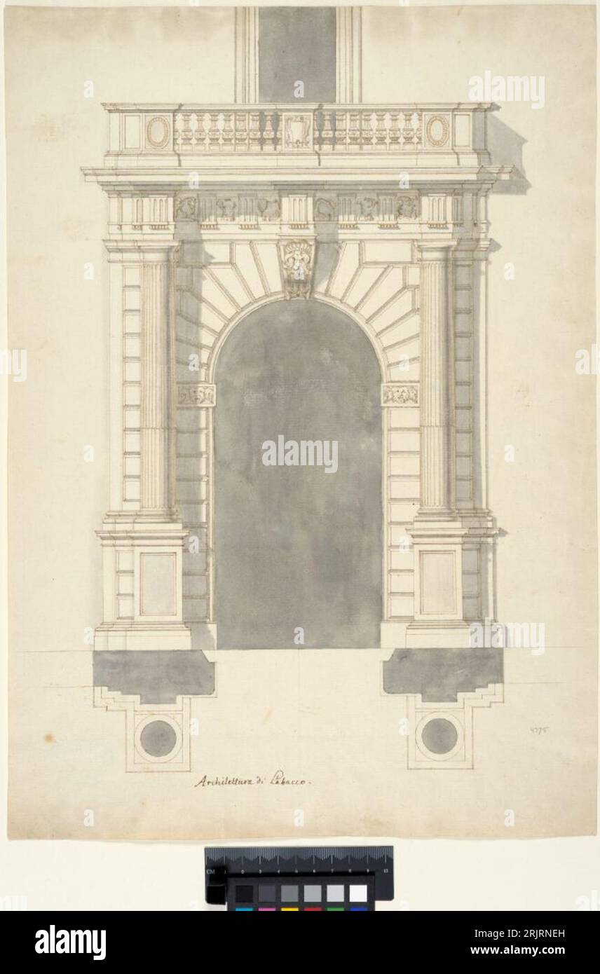 Portalen till Palazzo Sciarra, Rom by Nicodemus Tessin the Younger ...