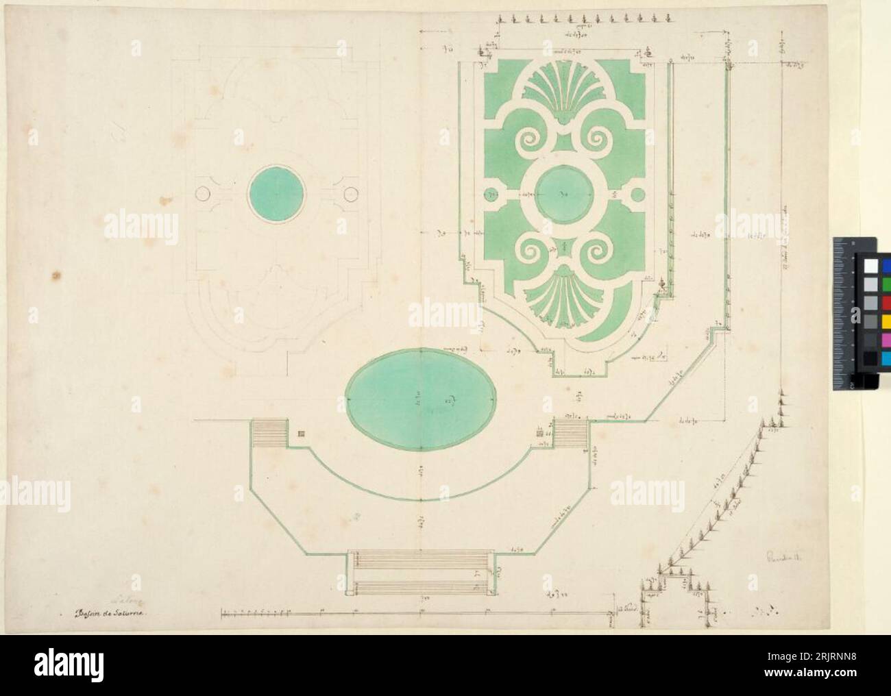 The Eastern Part of the Gardens of Versailles with the Fer à Cheval and ...