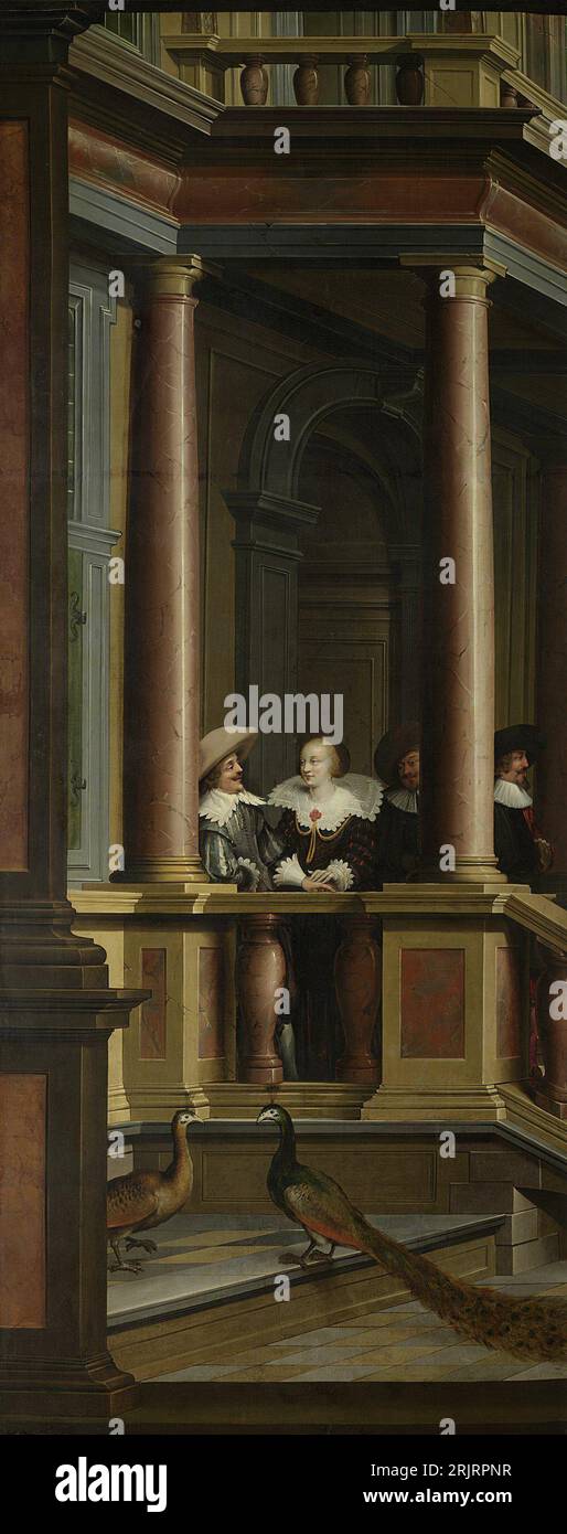 An outside staircase. Part of a seven-part decorative sequence between ...