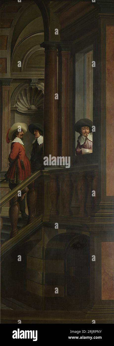 An outside staircase. Part of a seven-part decorative sequence between ...