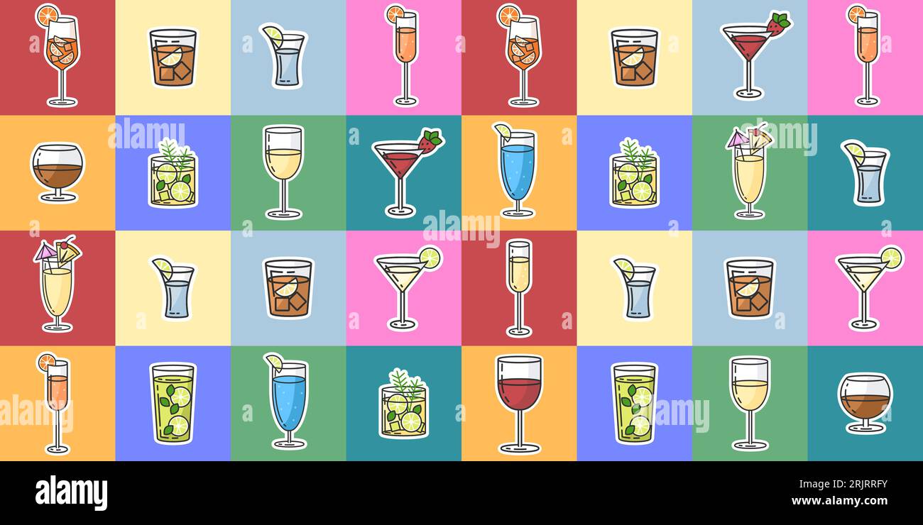 vector illustration alcohol icons.alcohol pattern Stock Vector Image ...