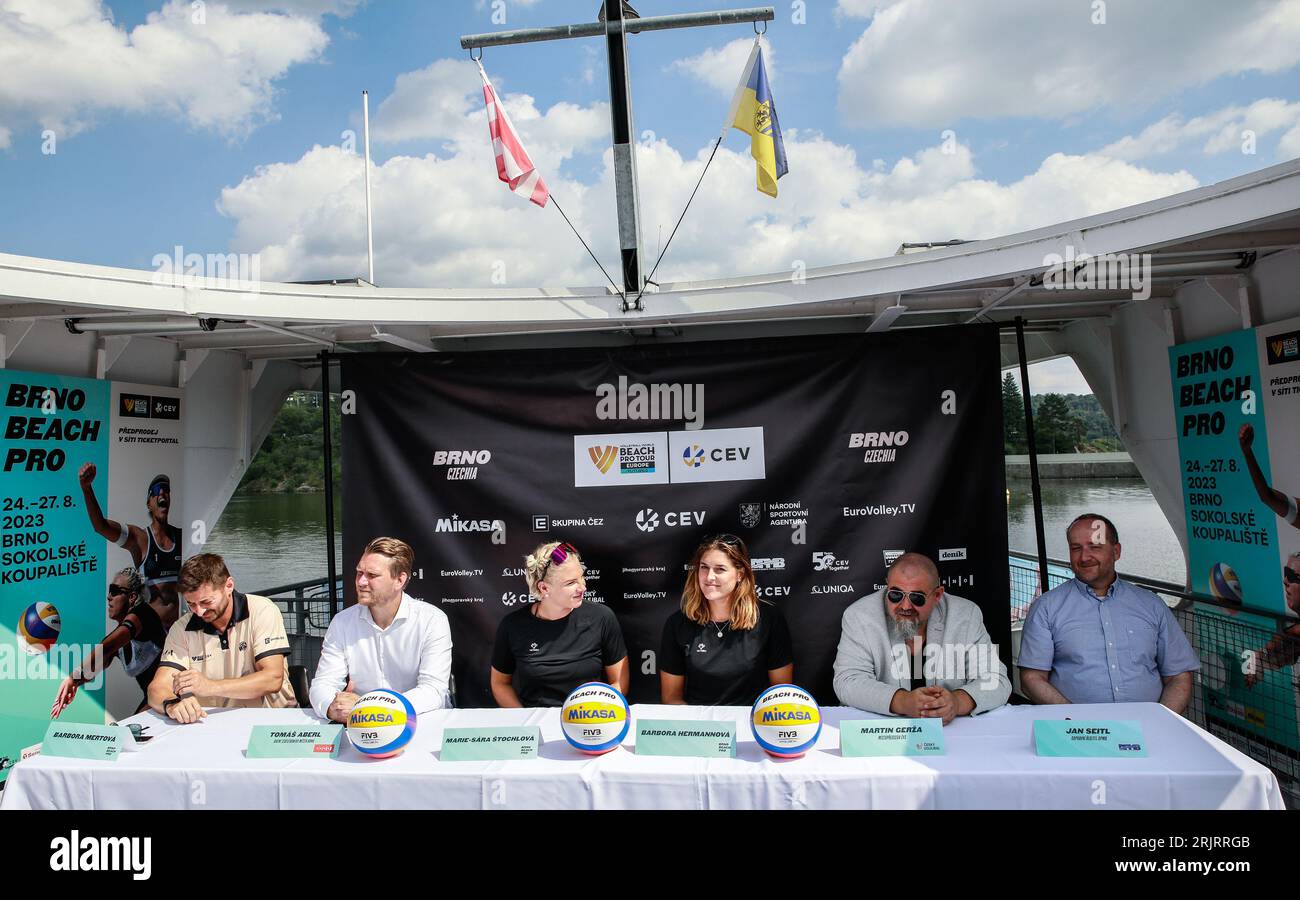 Brno, Czech Republic. 23rd Aug, 2023. L-R Tournament director Dusan ...