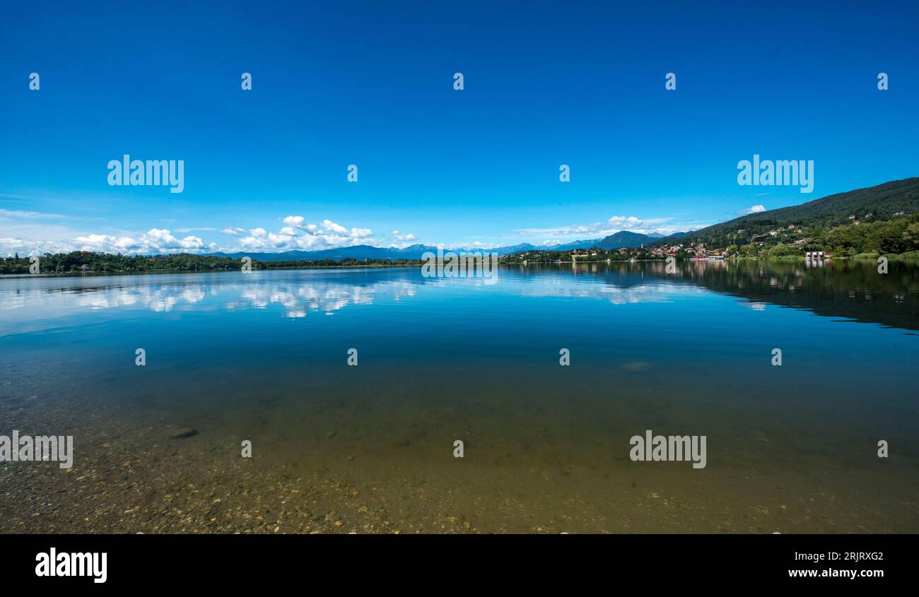 Overlooking the village of Gavirate on Lake Varese Lago di Varese ...
