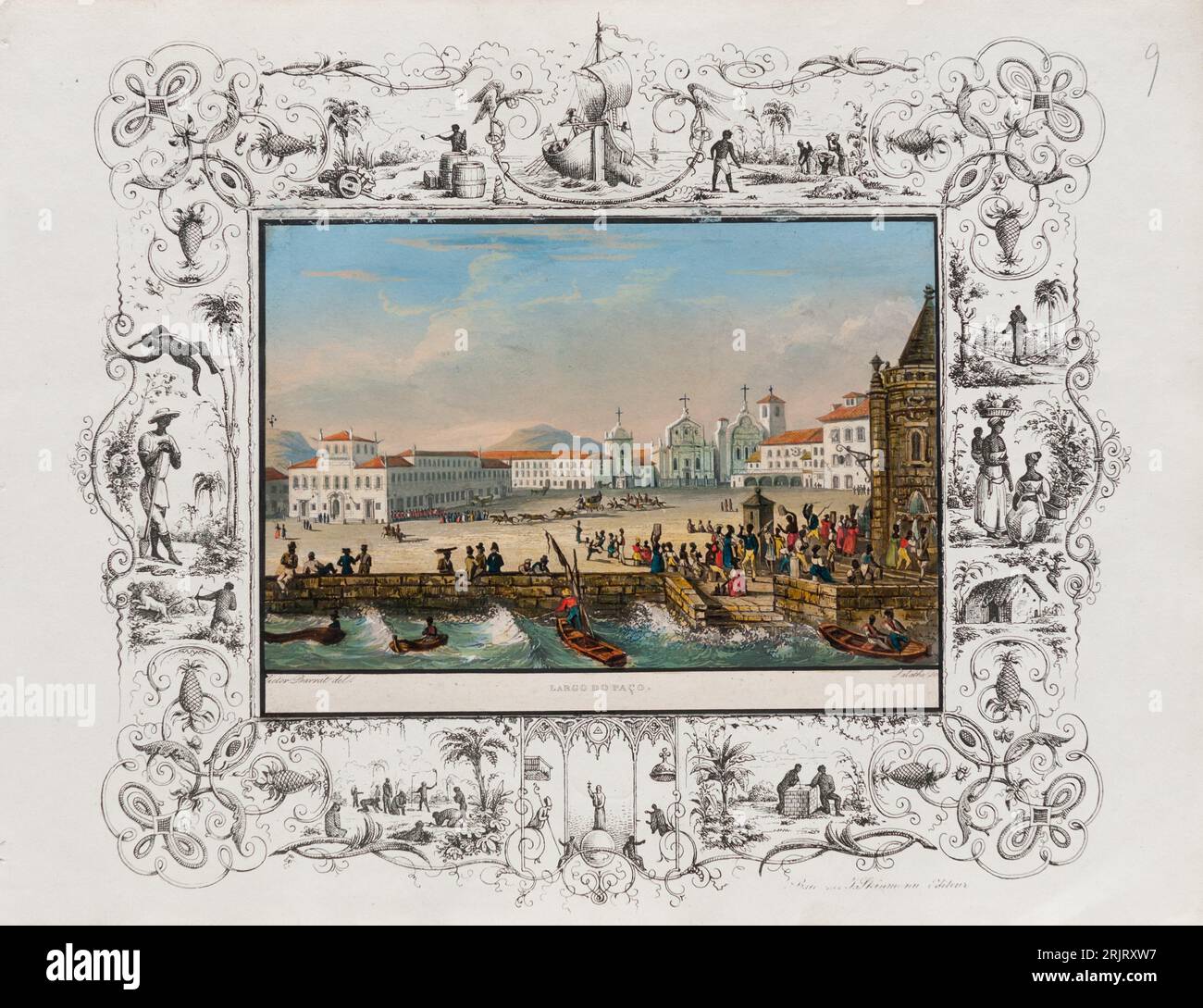 Largo do Paço 1834 by Friedrich Salathé Stock Photo - Alamy
