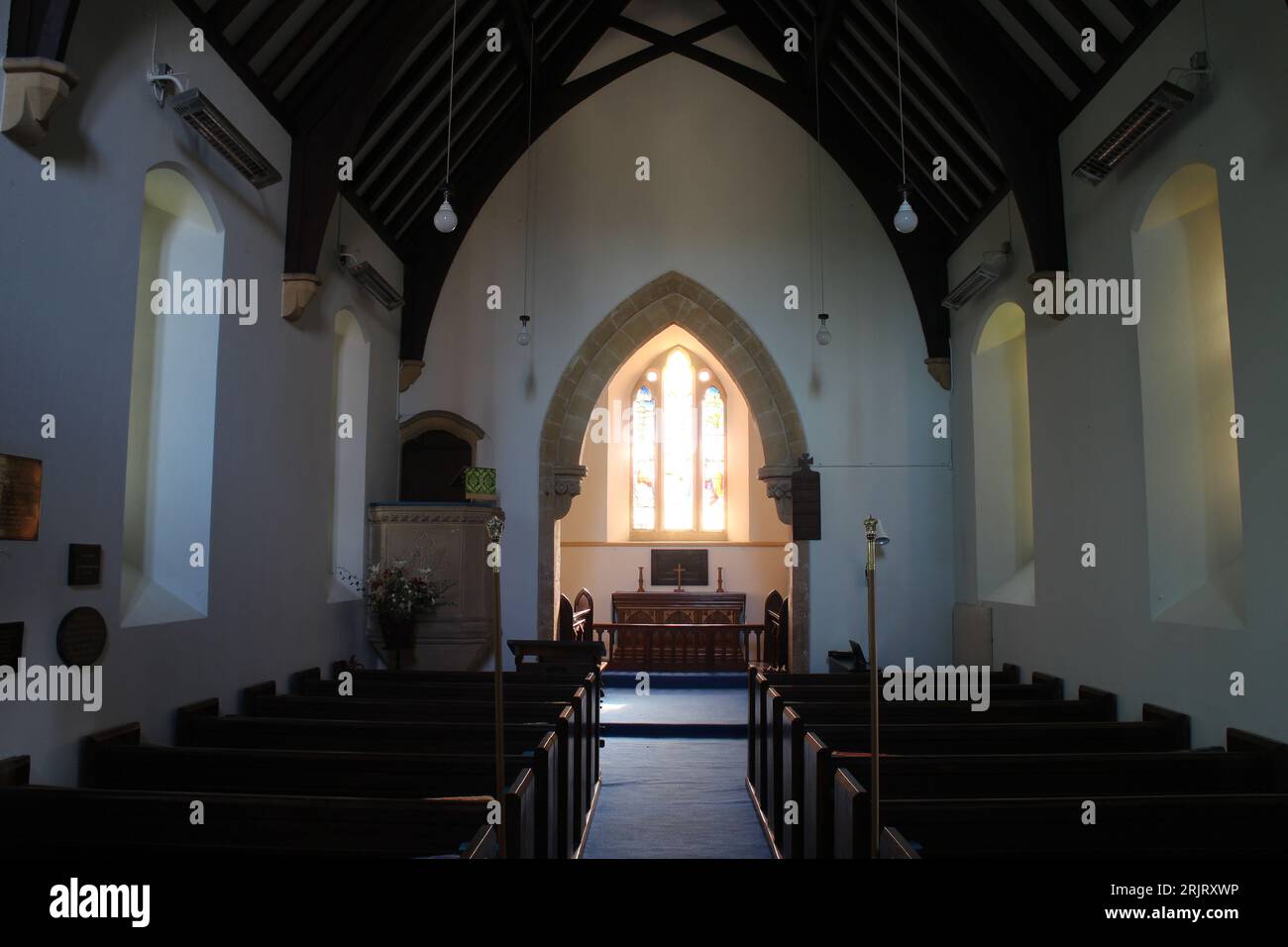 St. Barnabas and St. Nicholas Church, Burmington, Warwickshire, England ...
