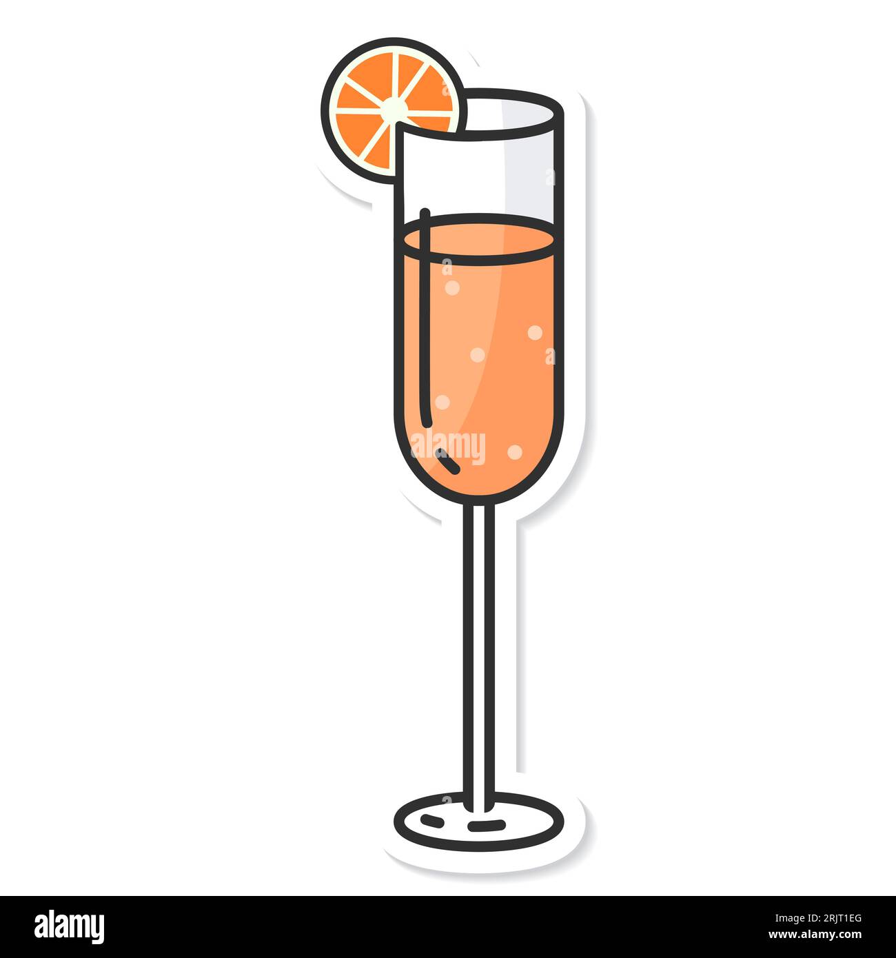 Sticker glass of mimosa cocktail isolated vector Stock Vector Image ...