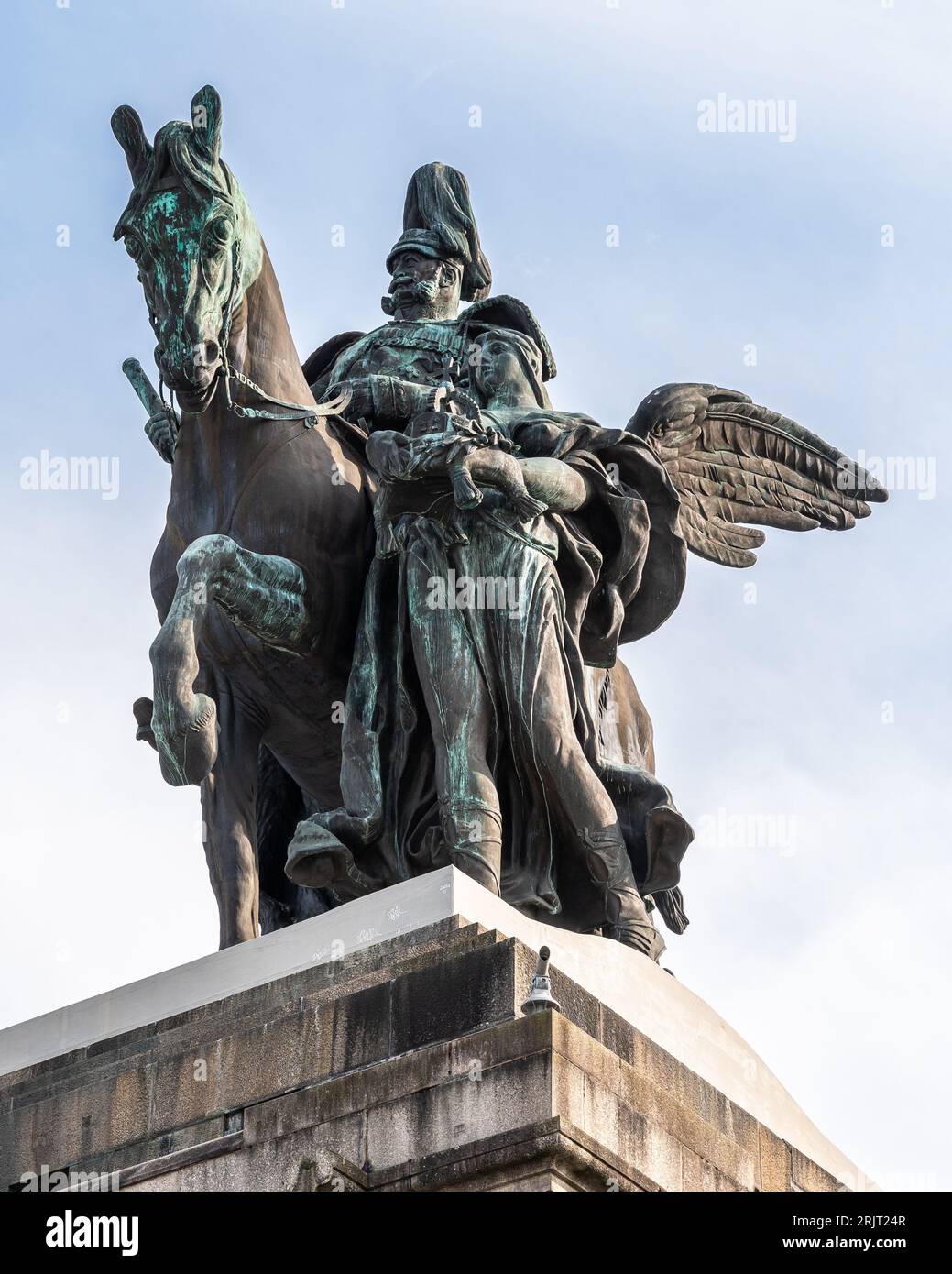 The historic Deutschen Eck at Koblenz, Germany, featuring a grand ...